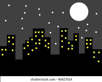 City Night Stock Vector (Royalty Free) 40427014 | Shutterstock