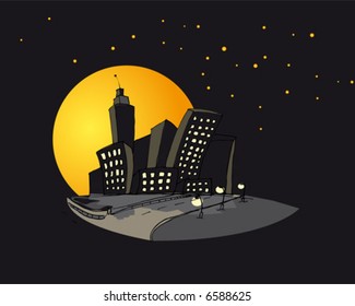 City Night Stock Vector (Royalty Free) 6588625 | Shutterstock