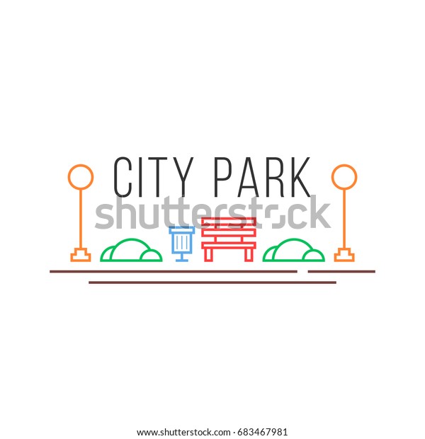 City Park Icon Linear Style Concept Stock Vector (Royalty Free ...
