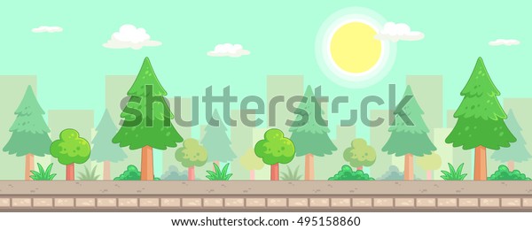 City Park Scenes Game Background Suitable Stock Vector (Royalty Free ...
