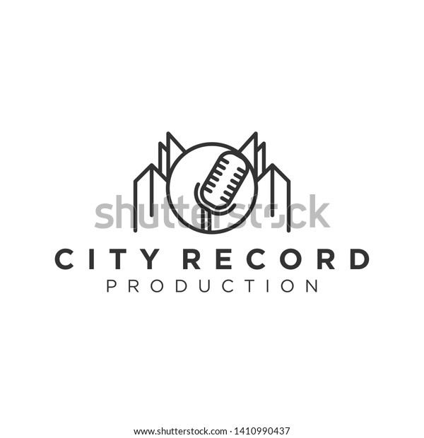 City Record Logo Recording Casting Industry Stock Vector (Royalty Free ...