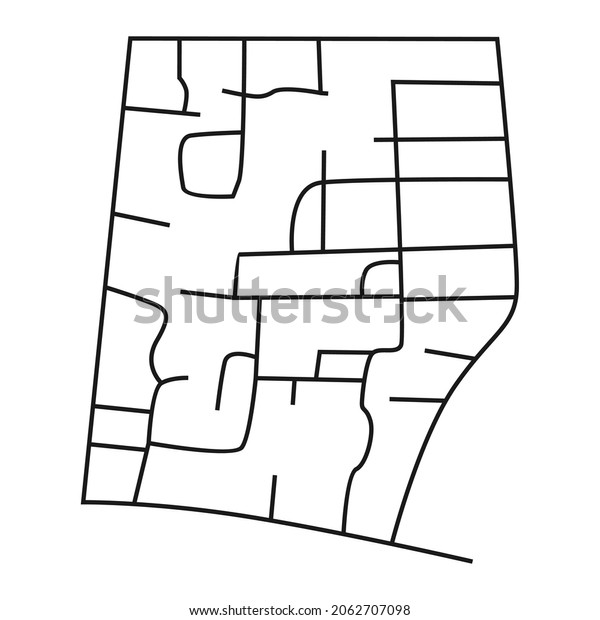 City Road Network Map Design Stock Vector (Royalty Free) 2062707098 ...