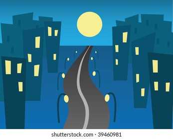 City Road Vector Illustration Stock Vector (Royalty Free) 39460981 ...