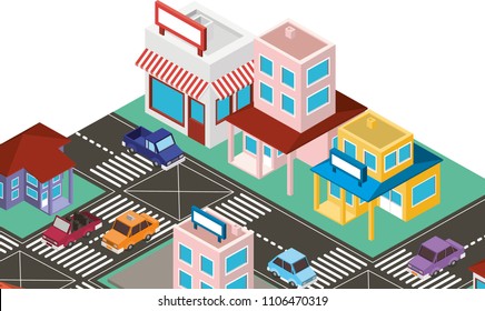 City Scape Isometric Scene Stock Vector (Royalty Free) 1106470319 ...