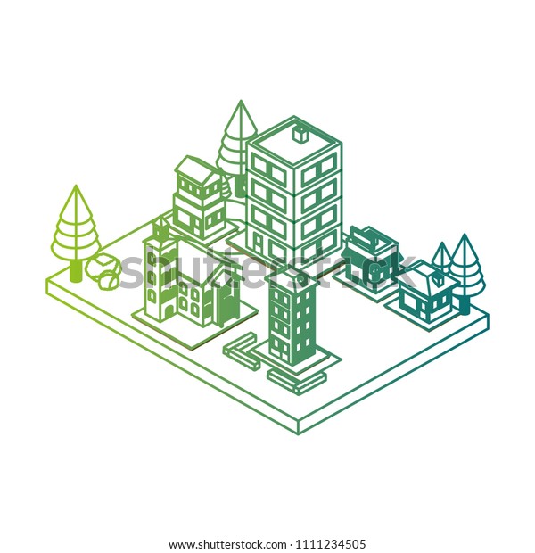 City Scape Isometric Scene Stock Vector (Royalty Free) 1111234505