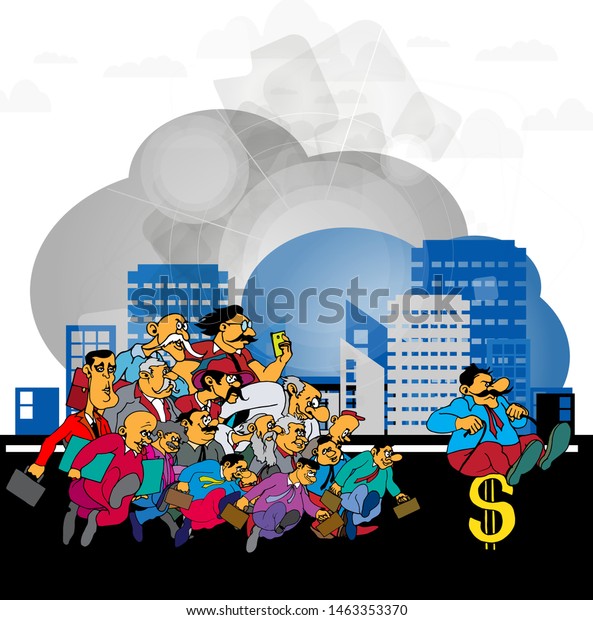 City Scene Witch Cartoon Characters Vector Stock Vector (Royalty Free ...