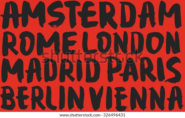 City Seamless Pattern Brush Ink Calligraphy Stock Vector (Royalty Free ...