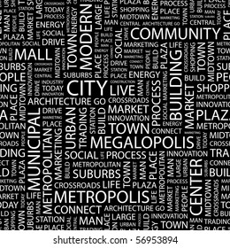 City Seamless Vector Background Wordcloud Illustration Stock Vector ...