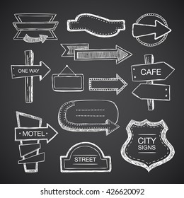 City Signs Vector Navigation Illustration Sketch Stock Vector (Royalty ...