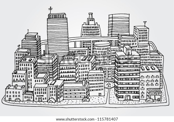 City Sketch Stock Vector (Royalty Free) 115781407