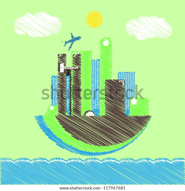 City Sky Vector Stock Vector (Royalty Free) 117967681 | Shutterstock