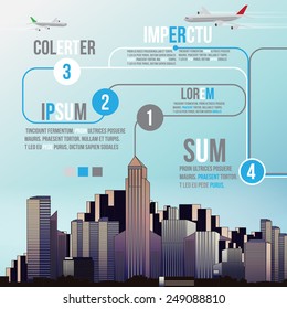 City Skyline Background Infographic Vector Illustration Stock Vector ...