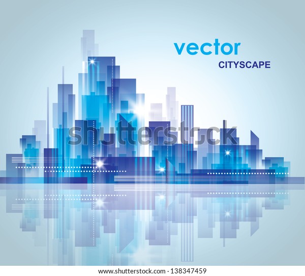 City Skyline Graphical Urban Cityscape Stock Vector (Royalty Free ...