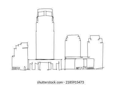 City Skyline Line Drawing Vector Illustration Stock Vector (Royalty ...