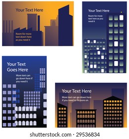 City Skyline Vector Backgrounds Placeholder Text Stock Vector (Royalty ...