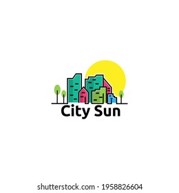 City Sun Logo Vector Concept Icon Stock Vector (Royalty Free ...