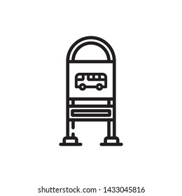 City Symbol Bus Stop Vector Icon Stock Vector (Royalty Free) 1433045816
