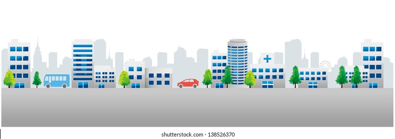 City Town Background Vector Stock Vector (Royalty Free) 138526370 ...