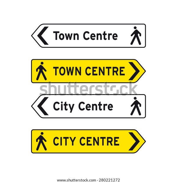 City Town Center Sign Vector Set Stock Vector (Royalty Free) 280221272 ...