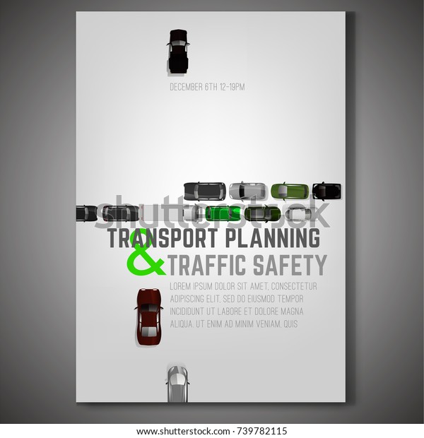 City Traffic Poster Top View Cars Stock Vector (Royalty Free) 739782115 ...