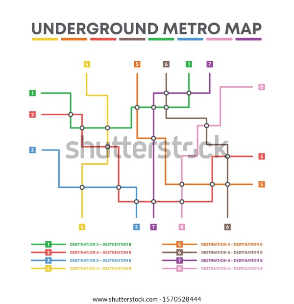 City Transportation Vector Scheme Metro Underground Stock Vector ...