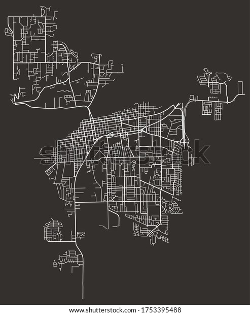 City Urban Vector Map Albany Oregon Stock Vector (Royalty Free ...