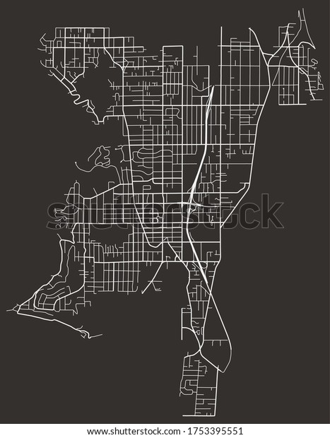 City Urban Vector Map Burien Washington Stock Vector (Royalty Free ...