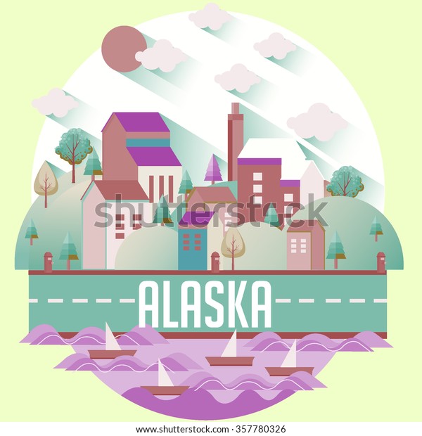 City Vector Illustration Alaska Stock Vector (Royalty Free) 357780326 ...