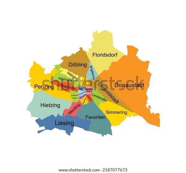 City Vienna Map Vector Silhouette Illustration: เวกเตอร์สต็อก (ปลอดค่า ...