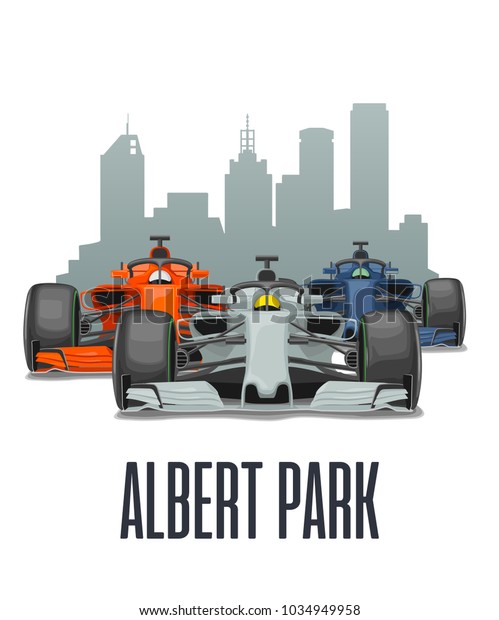 Cityline Albert Park Melbourne Three Racing Stock Vector (Royalty Free ...