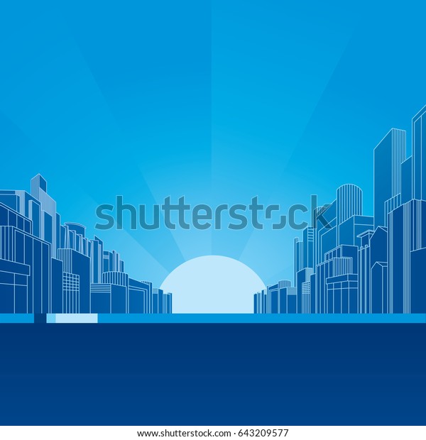 Cityscape Background Architecture Office Building Vector Stock Vector ...