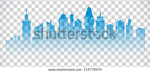 Cityscape Blue Icon On Transparent Background Stock Vector (Royalty ...