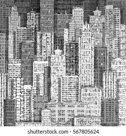 Cityscape Building Line Art Vector Background Stock Vector (Royalty ...