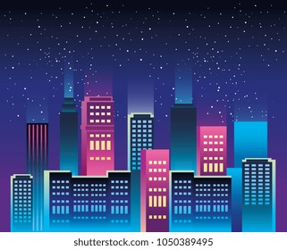 Pixel Art Night City Seamless Background: เวกเตอร์สต็อก (ปลอดค่า ...