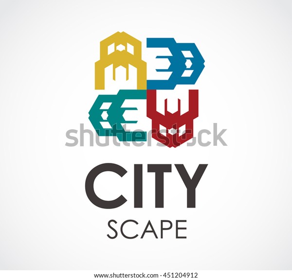 Cityscape Color Town Abstract Vector Logo Stock Vector (Royalty Free ...