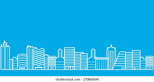 Cityscape Line Illustration Stock Vector (Royalty Free) 270860696 ...