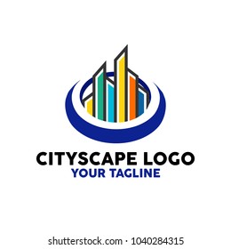 Cityscape Logo Design Stock Vector (Royalty Free) 1040284315 | Shutterstock
