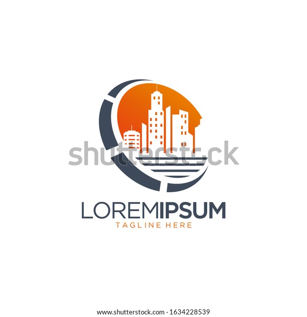 Cityscape Logo Design Vector Template: vector de stock (libre de ...