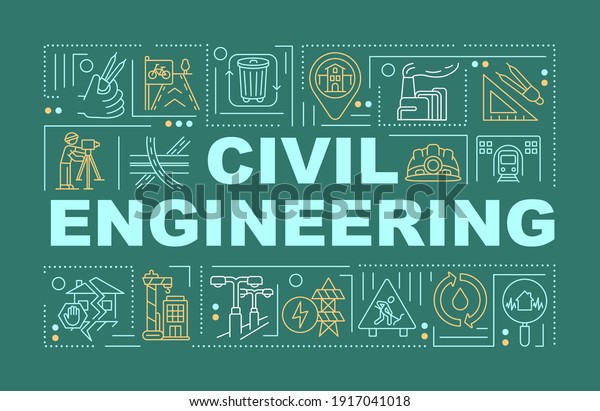 Civil Engineering Word Concepts Banner Public Stock Vector (Royalty ...
