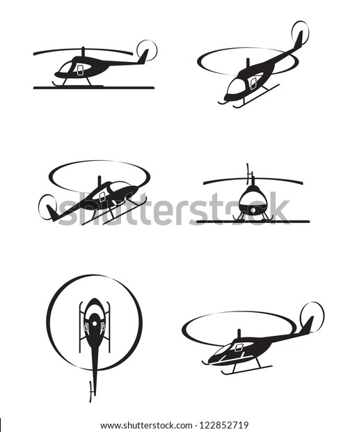 Civil Helicopters Perspective Vector Illustration Stock Vector (Royalty ...