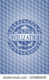 Civilization Blue Hexagon Emblem Stock Vector (Royalty Free) 1195806958 ...