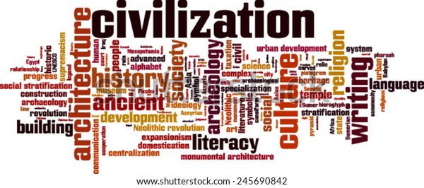 Civilization Word Cloud Concept Vector Illustration 스톡 벡터(로열티 프리 ...