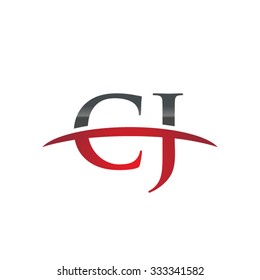 Cj Initial Company Red Swoosh Logo Stock Vector (Royalty Free ...