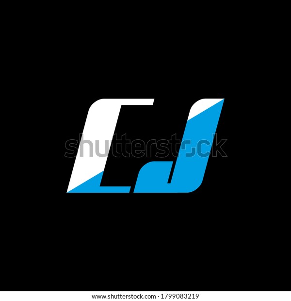 Cj Letter Logo Design On Black Stock Vector (Royalty Free) 1799083219 ...