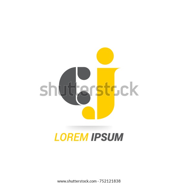 Cj Lettering Logo Vector Isolated On Stock Vector (Royalty Free ...