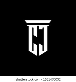Cj Monogram Logo Emblem Style Isolated Stock Vector (Royalty Free ...