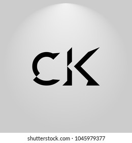 Ck Abstract Black Letters White Gray Stock Vector (Royalty Free ...
