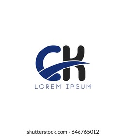Ck Initial Letter Uppercase Logo Blue Stock Vector (Royalty Free ...
