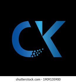 Ck Letter Tech Logo Design Stock Vector (Royalty Free) 1909135900 ...