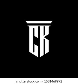 Ck Monogram Logo Emblem Style Isolated Stock Vector (Royalty Free ...